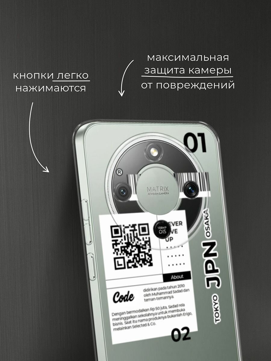 Силиконовый чехол на Honor X9d / Хонор X9d с принтом JPN, прозрачный — фото 1