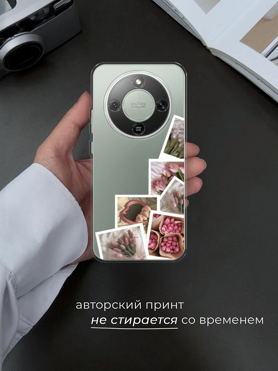 Чехол на Honor X9d / Хонор X9d с принтом Весенние фото, прозрачный — фото 1