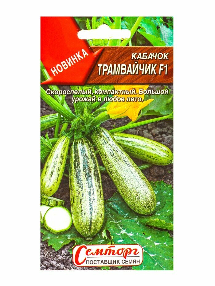 Семена Кабачок цуккини Трамвайчик F1 Семторг, Ц/П СТ,5 шт. 10944965