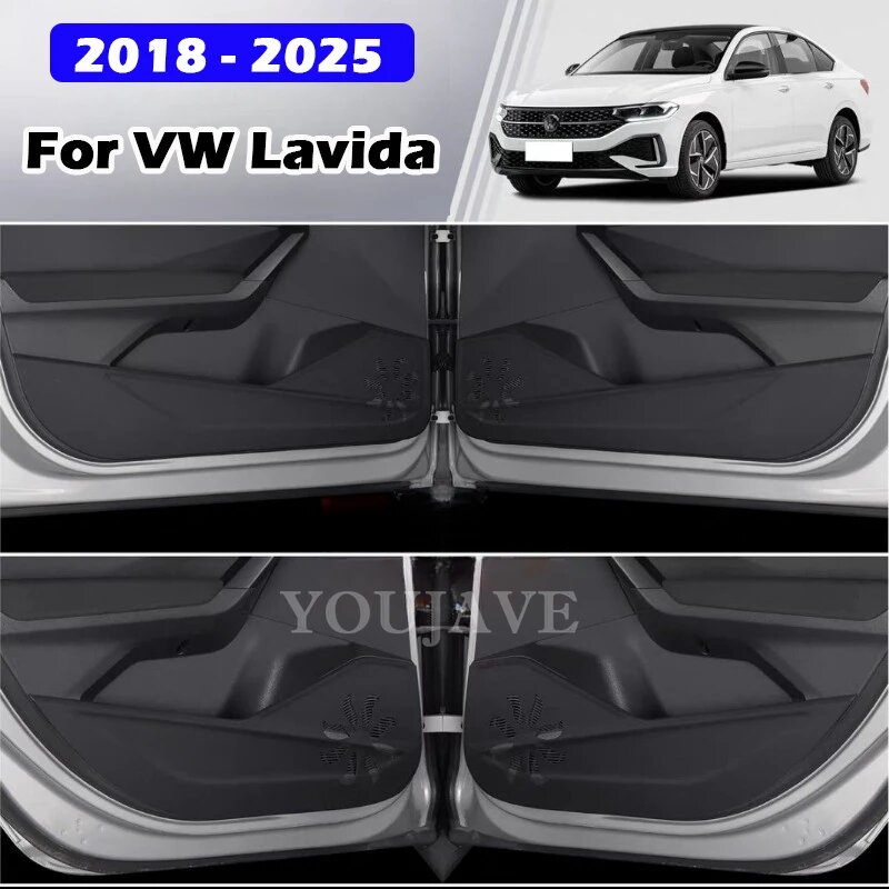 Для Volkswagen VW Lavida Lavida-XR 2018-2025 автомобильный дверной противоударный коврик, кожаная защитная крышка, наклейка, аксессуары для интерьера 4 PCS For VW Lavida