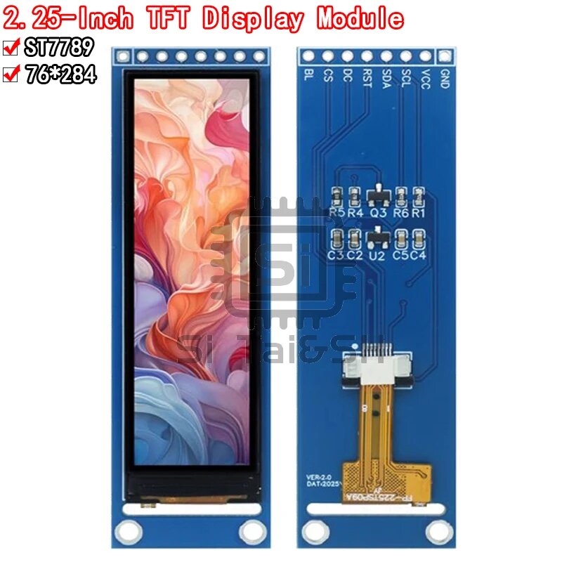 2,25-дюймовый TFT ЖК-дисплей ST7789, небольшой экран, модуль 76*284, ЖК-дисплей с полным обзором, цветной SPI-экран для Arduino