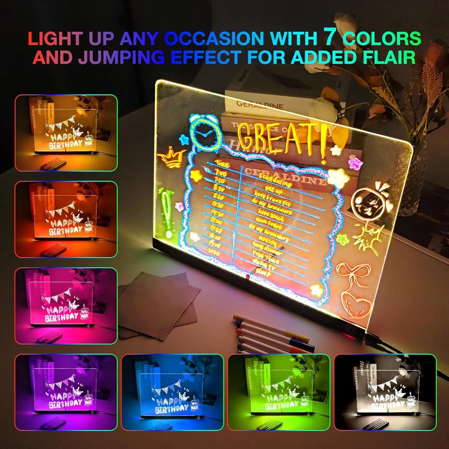 Световая доска 26x35 см, Memo, Message Board, Night Light, Note Board — фото 1