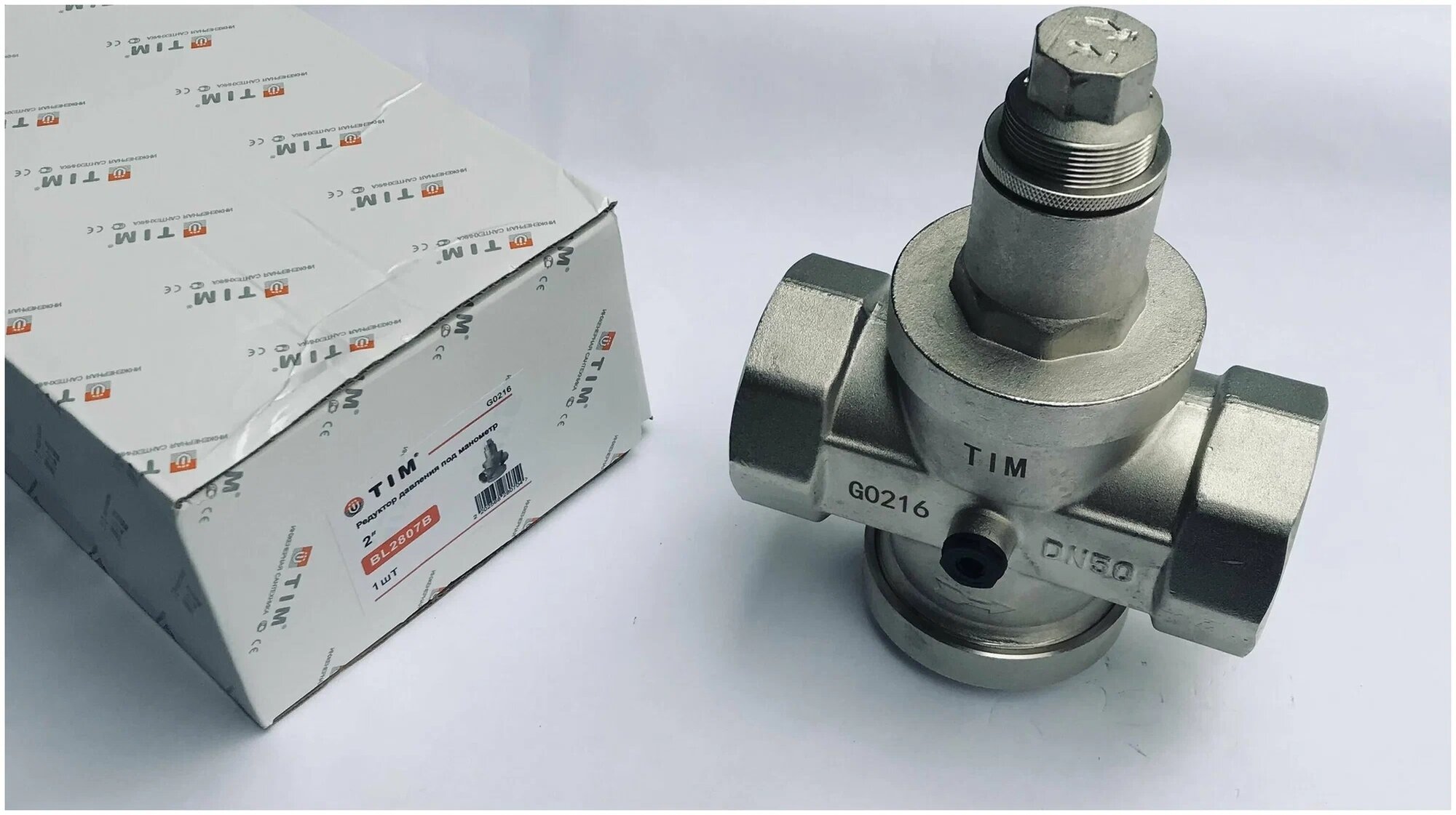 Редуктор давления муфтовый Tim, 2" (Ду 50), ВР/ВР, для водоснабжения