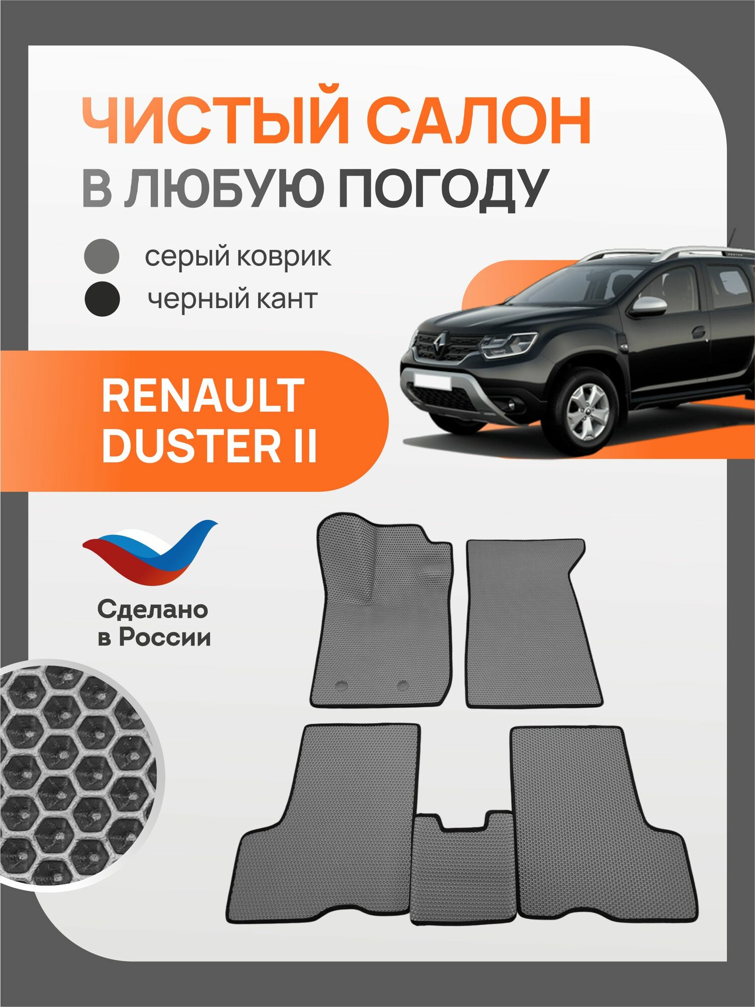 Авто коврики EVA в салон Renault Duster II (2020-2025)
