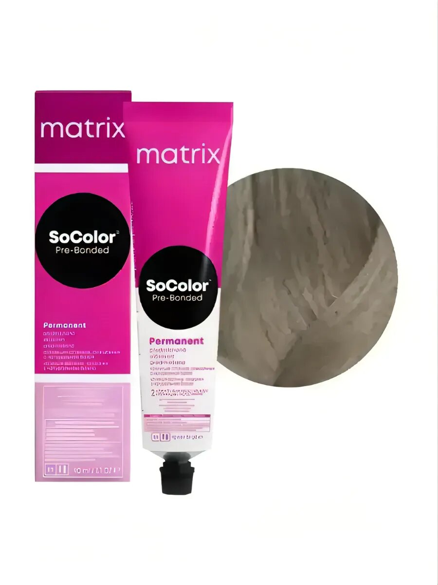 Краска для волос Matrix Coloring Hair SoColor Pre-Bonded, Перманентная краска для волос с бондером, 8NA