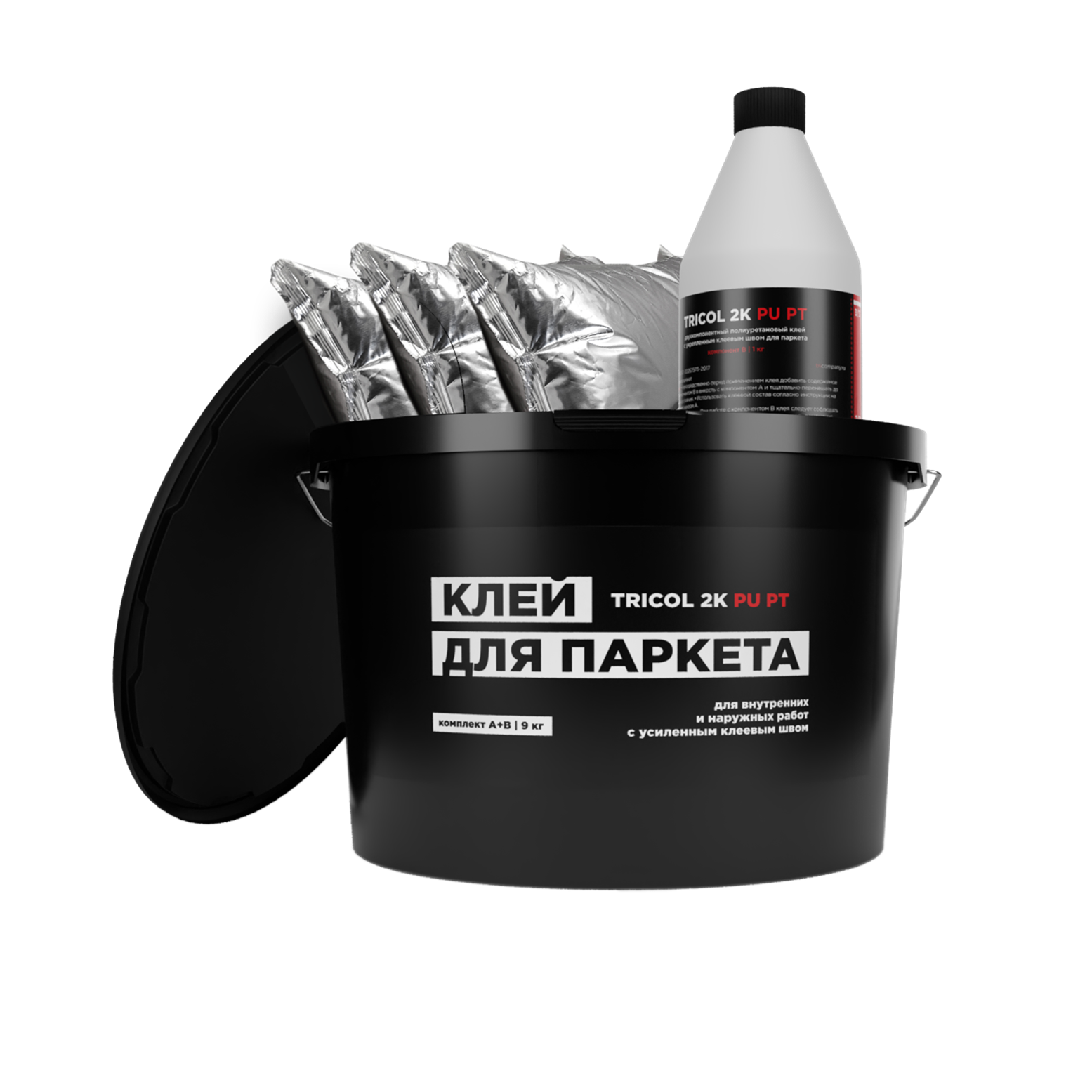 Клей для паркета TRICOL 2K PU PT 4-в-1