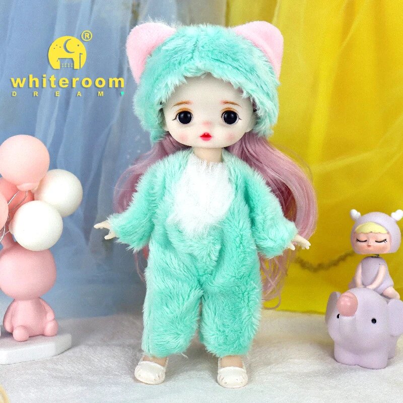 Whiteroom Шарнирная кукла 16 см пластик 3-6 лет Коричневый, doll with clothes 15, Green eyes