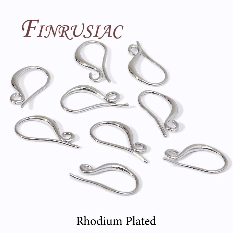 Крючки для сережек FINRUSIAC, родий, 10 шт.