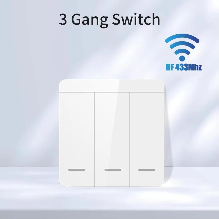 Беспроводной выключатель света 3 Gang, белый, RF 433MHz