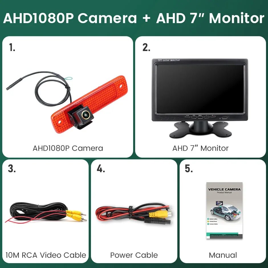 AHD 7" Монитор + AHD1080 Камера заднего вида