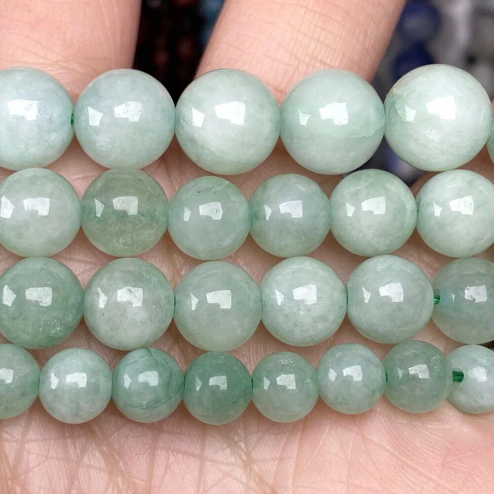 Бусины изумрудные, 8 мм, Green Angelite Jades