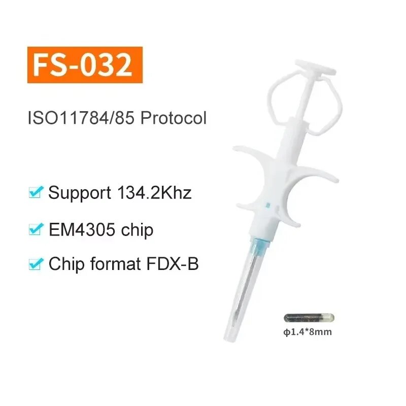 Микрочипы EM4305 для животных 100pcs 1.4x8mm