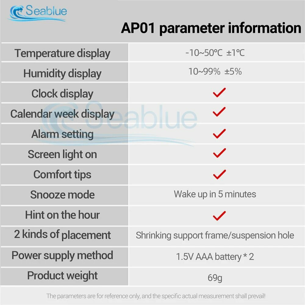 Aideepen AP01 Термогигрометр, blue — фото 1