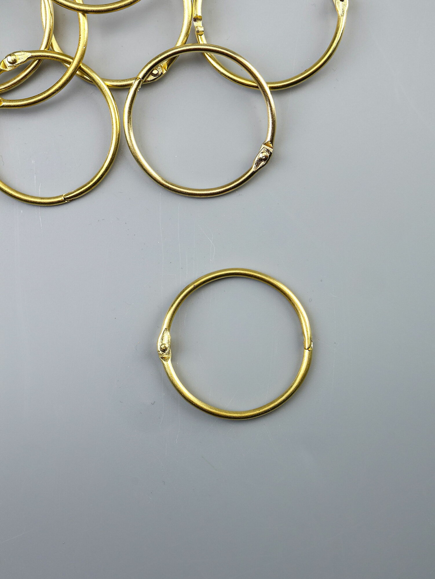 Кольца для фотоальбомов, блокнотов "Золото", набор 10 шт, внутренний d=4.5 см, внешний d=5 см