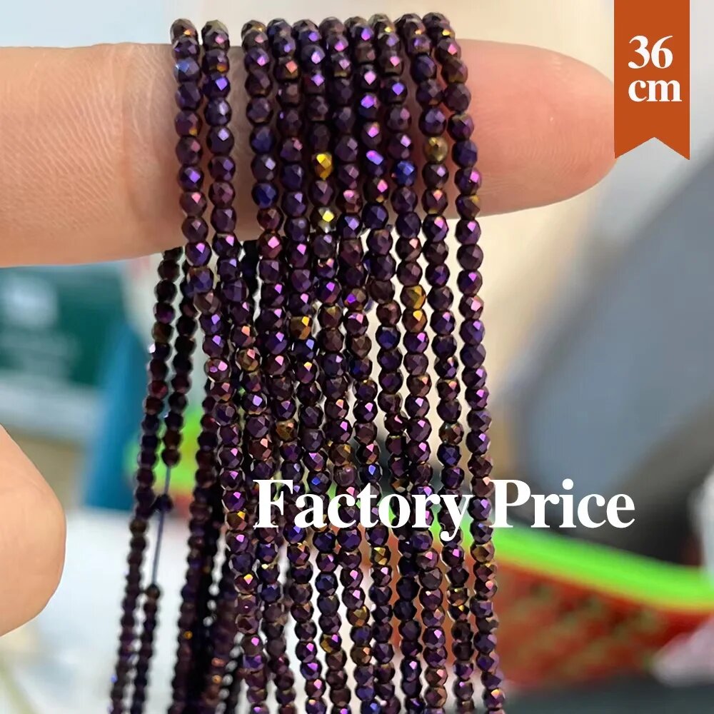 Натуральные серые бусины из шпинели, 10 штук, 2 мм, 3 мм, для браслетов и ожерелий Фиолетовый, 3mm(about 1200pcs), 10 strands