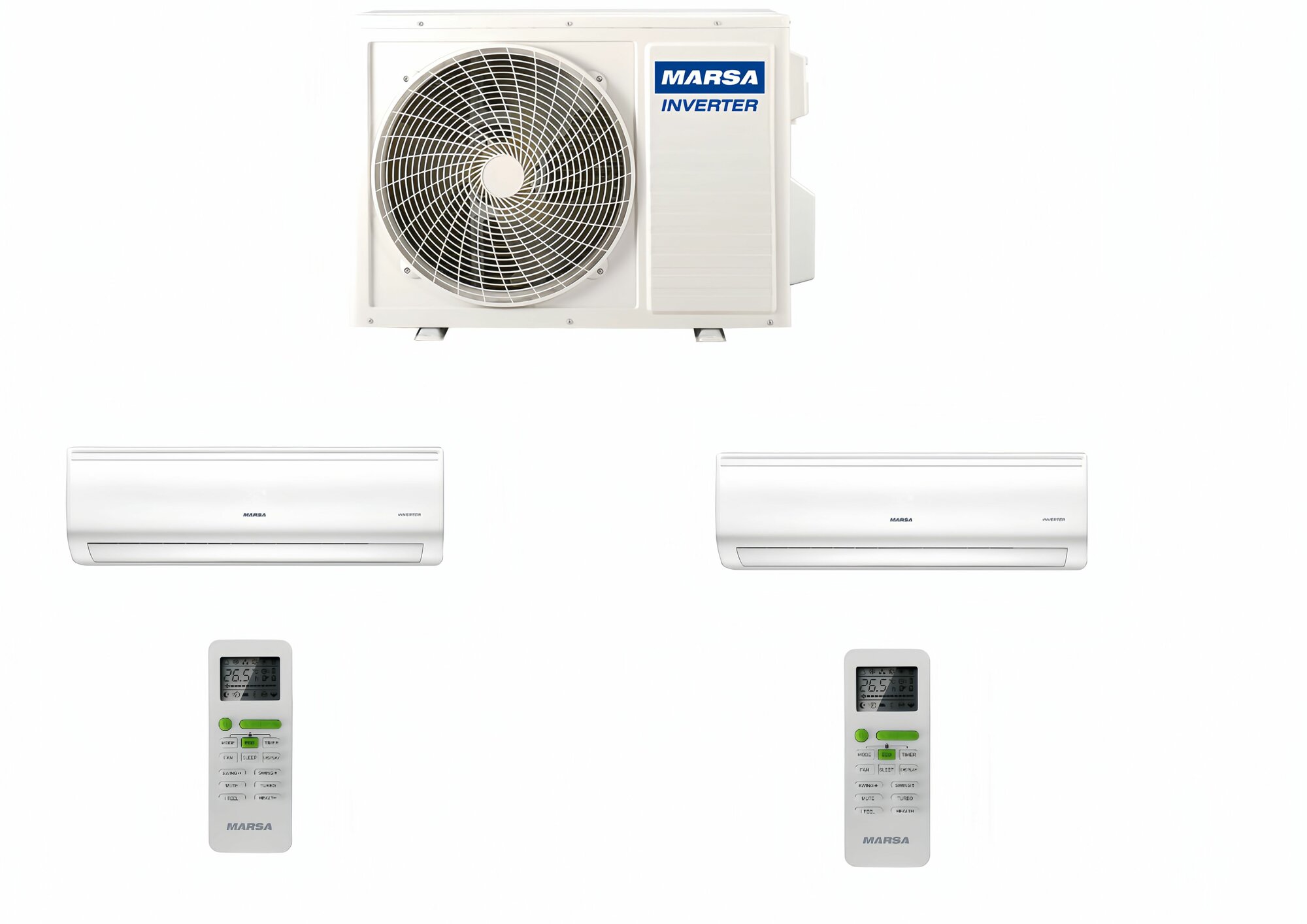 Мульти сплит-система инвертор Marsa PERFECT COOL MRK-T09PA/09PA/MRK-2M18HTPE-W (мульти сплит система) на 2 комнаты 25 кв. м. + 25 кв. м.