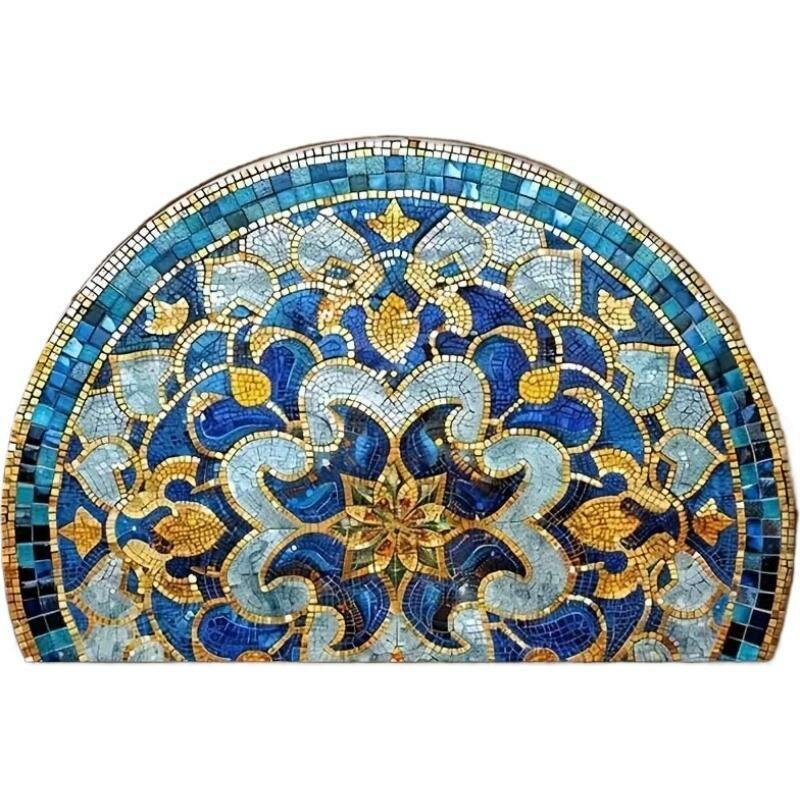 Цветной полукруглый ковер для прихожей, напечатанный на 3D-принтере