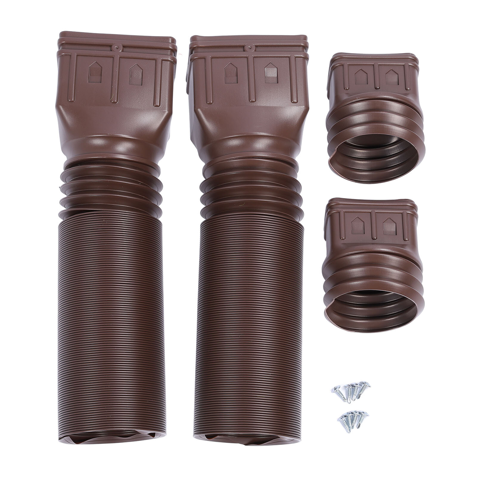 2 SET -Tutter Only Down -rypout Extension Гибкий 21 дюйм до 58 дюймов для дренажной трубы для жилого использования коричневого