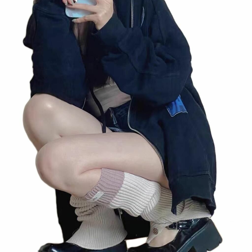 Контрастный чехол для ног с этикеткой-бежево-серый с фиолетовым корнем лотоса