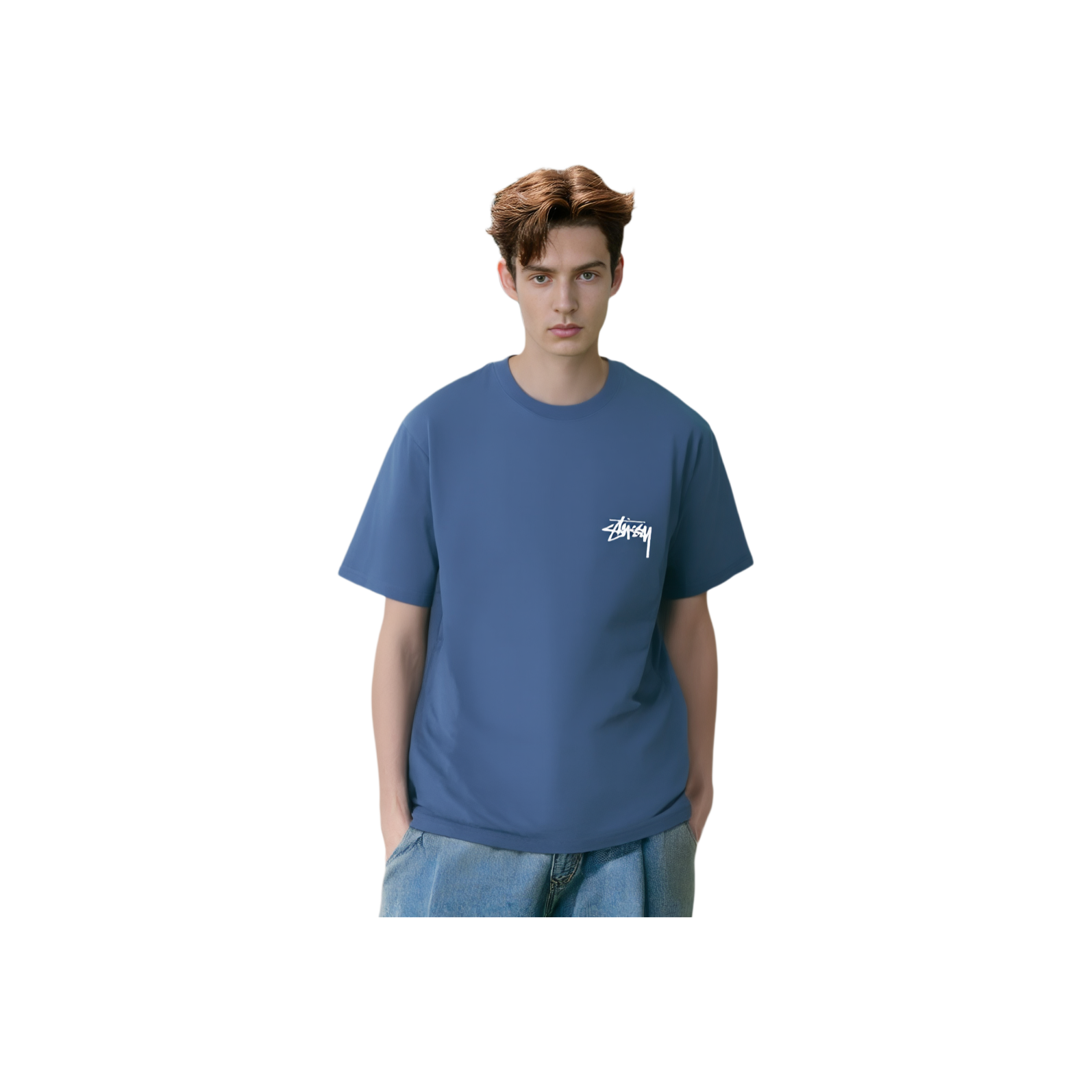 Майка Stussy, размер М, cиний — фото 1