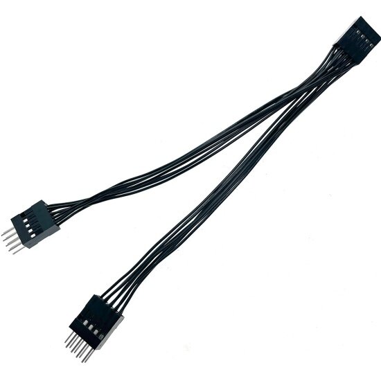 Разветвитель-переходник Espada Ei9to215 с материнской платы USB 2.0 IDC 9 Pin female на 2*9 Pin male, 15см