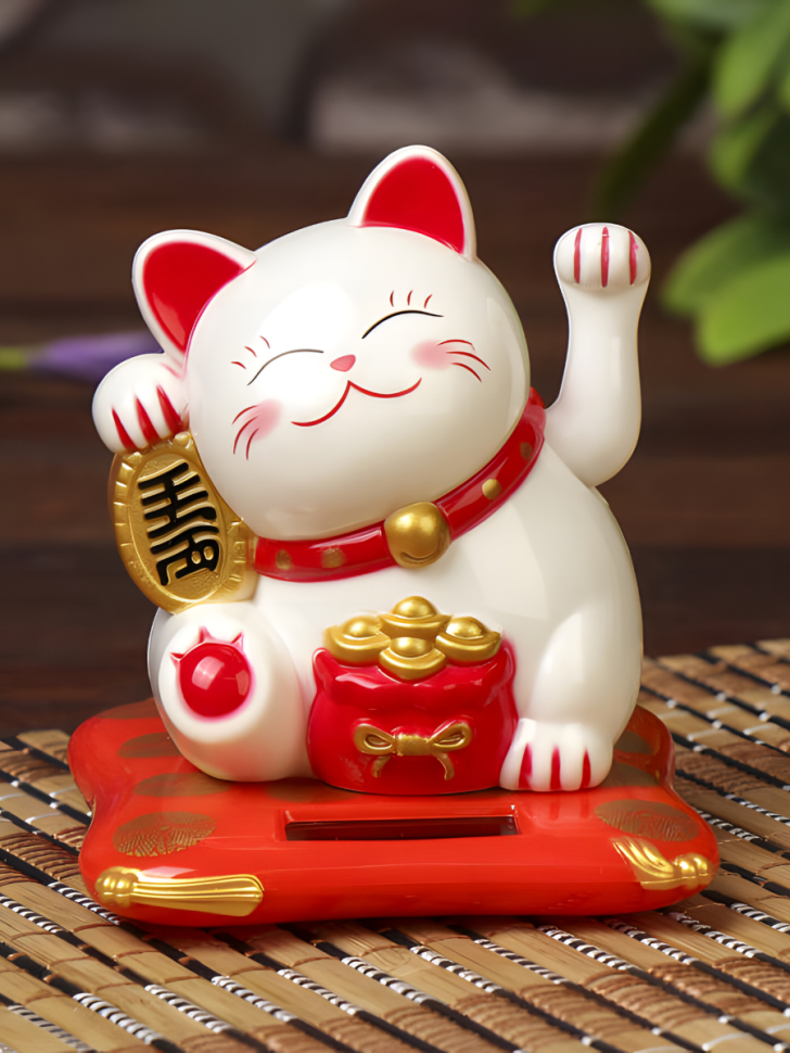 Игрушка пластиковая на панель авто "Манэки-нэко" с лапкой