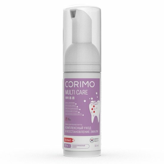 Пенка для чистки зубов Corimo комплексный уход и восстановление эмали 50 мл