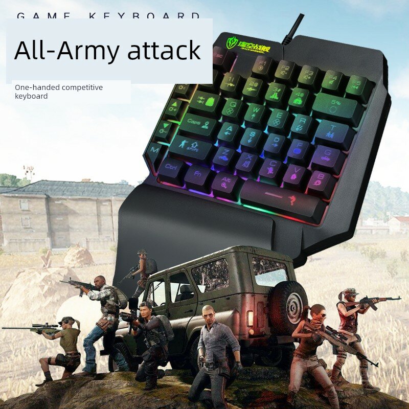 Механическая игровая клавиатура с синими переключателями для левшей, проводная USB-клавиатура для ПК для игр PUBG,