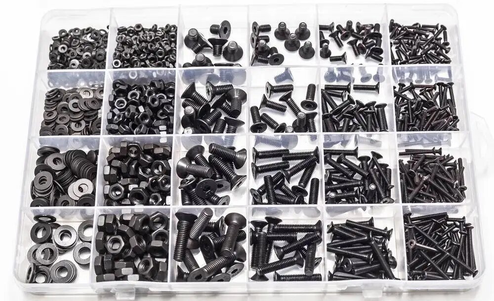 1120 шт. M2 M3 M4 M5 Набор винтов с шестигранной головкой из углеродистой стали с Flat-DIN7991