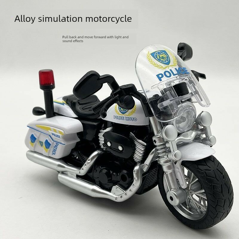 Алюминиевый полицейский мотоцикл Харли с звуковыми, световыми и винтовыми функциями для детей