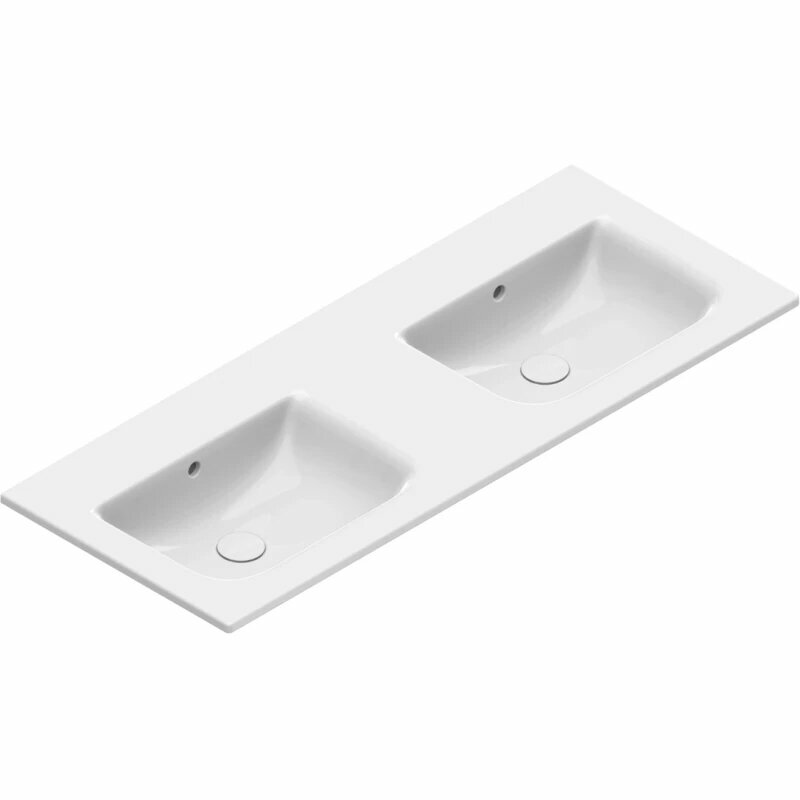 Раковина Catalano Italy 0721270001 двойная, накладная, подвесная, 125x50 см, белый глянец