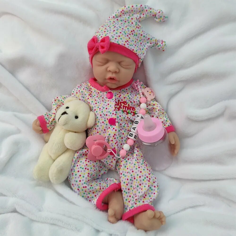 12-дюймовая милая мягкая силиконовая кукла реборн для всего тела для девочек со случайной одеждой
