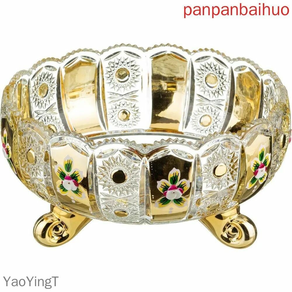 Вазу для фруктов на ножках "Golden Glass" 25 см в диаметре и 13 см в высоту