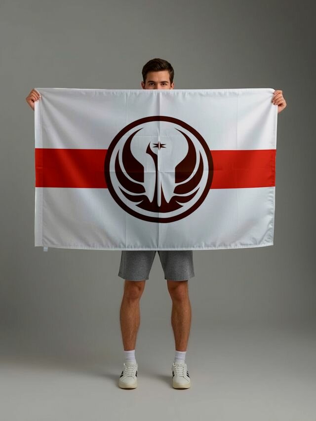 Флаг Галактическая республика из Звёздных войн, 90х135 см на шёлке для ручного древка