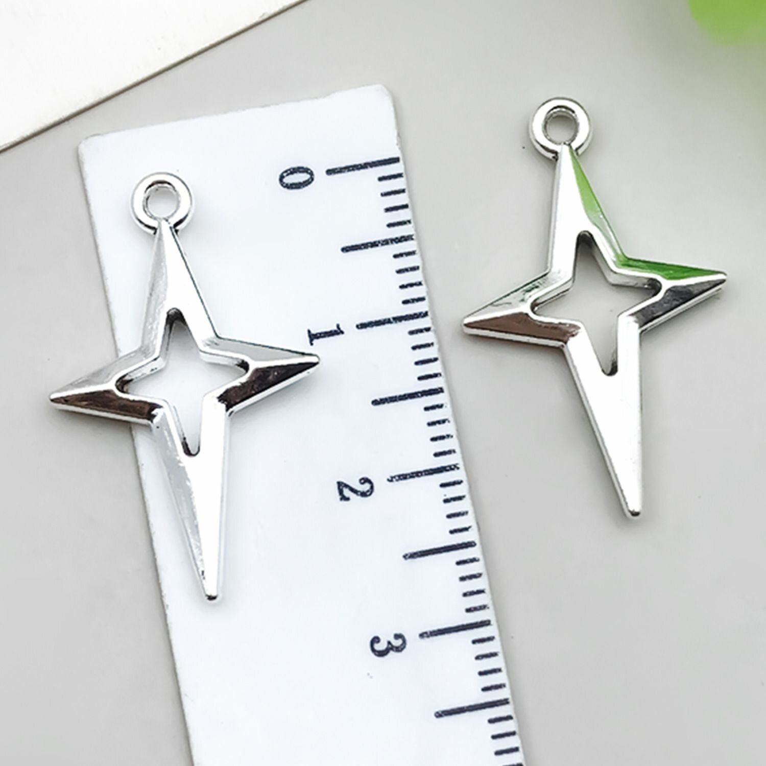 Подвески для бижутерии крест и звезда 10 шт, набор фурнитуры для handmade украшений, гальваническое покрытие, цинковый сплав, размер 10-30 мм