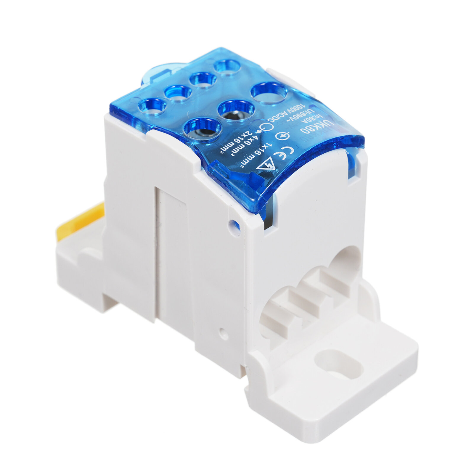 Упаковка из 6 клеммных колодок с винтовыми клеммами и крышкой, распределительная коробка, ответвительная коробка, клеммная колодка на DIN-рейке, распределительная коробка, соединительный разветвитель проводов UKK80A