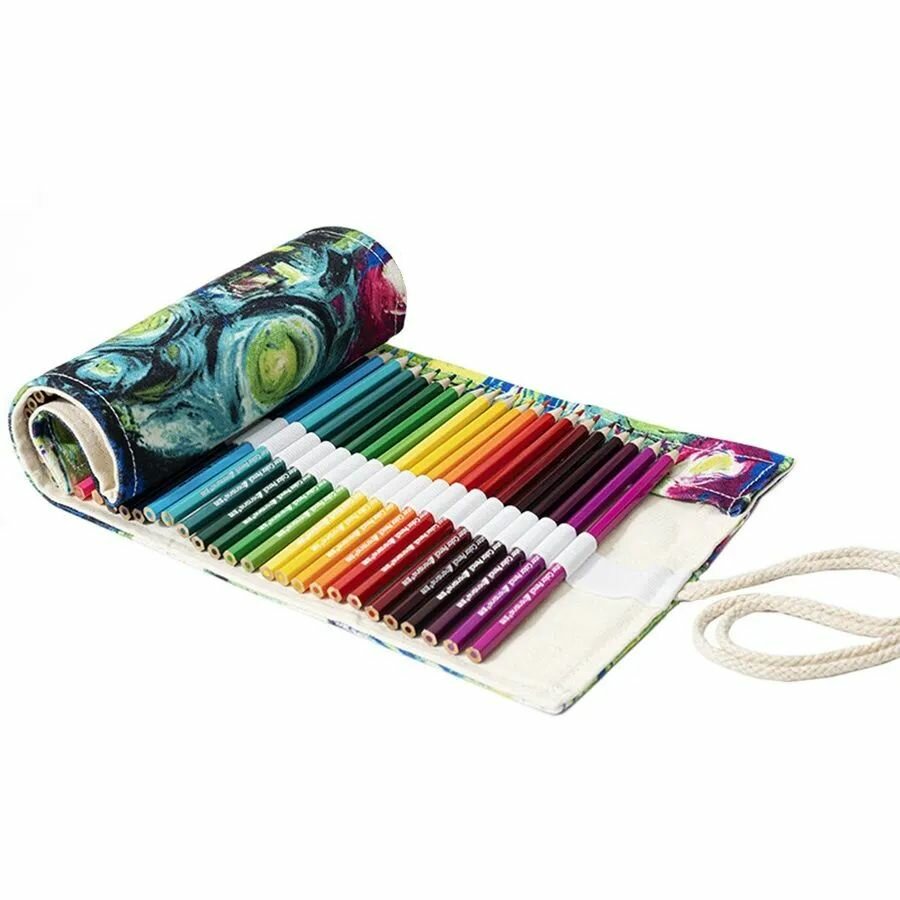 Пенал-скрутка холщовый для карандашей и кистей (без наполнения) школьный на шнуровке. Тканевый рулон свиток подростковый для художественных школ