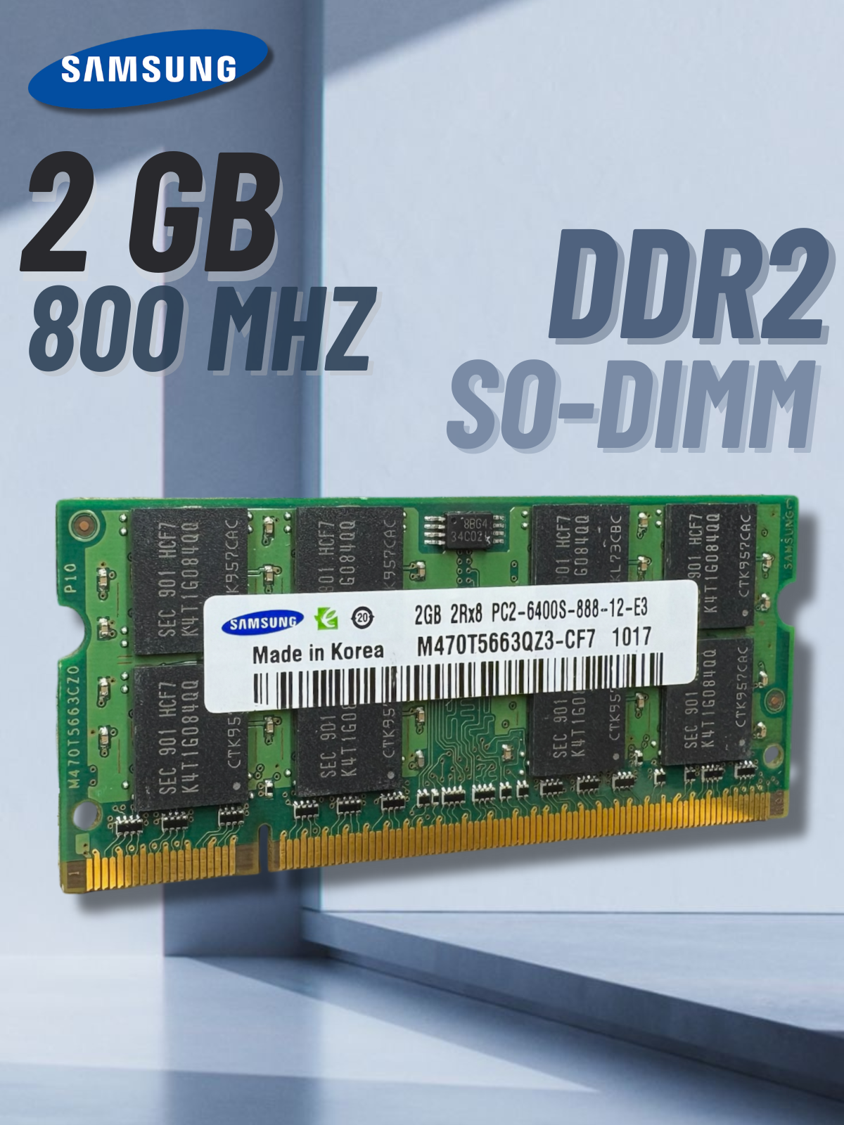 Оперативная память для ноутбука Samsung 2 ГБ DDR2 800 МГц SODIMM CL6 M470T5663EH3-CF7