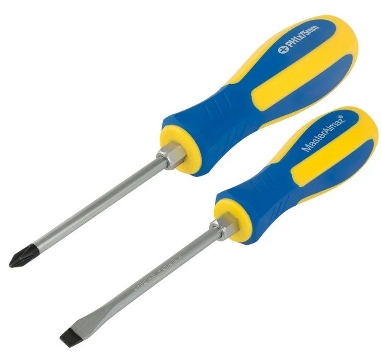 Набор ударных отверток 2шт. Мастер Алмаз SL6x100 PH2x100 10504018