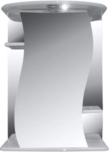 Зеркало-шкаф Misty Лиана 55 L с подсветкой, с боковыми полками, 55 см, с розеткой, белое, в современном стиле