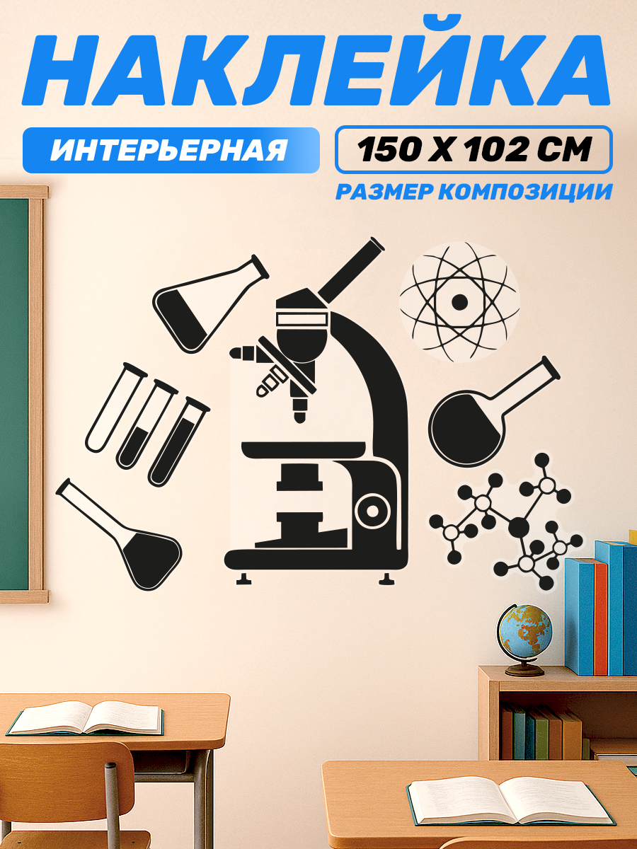 Наклейка на стену для декора интерьерная Химические инструменты