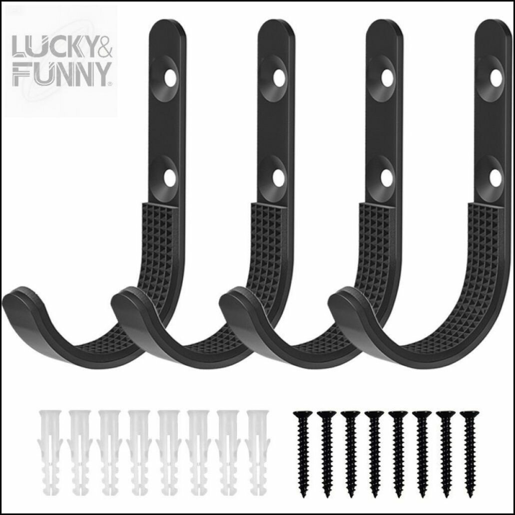 Эксклюзивный набор из 4 черных держателей для настенного монтажа оружия, предназначенный для надежного хранения пистолетов, винтовок, дробовиков AK47 и луков