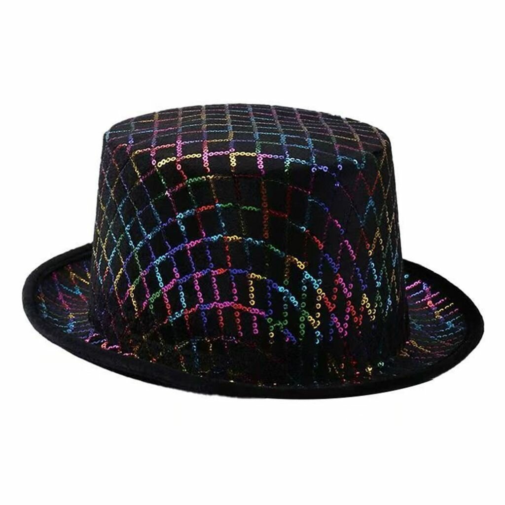 Клетчатый плоский цилиндр с блестками-цветной