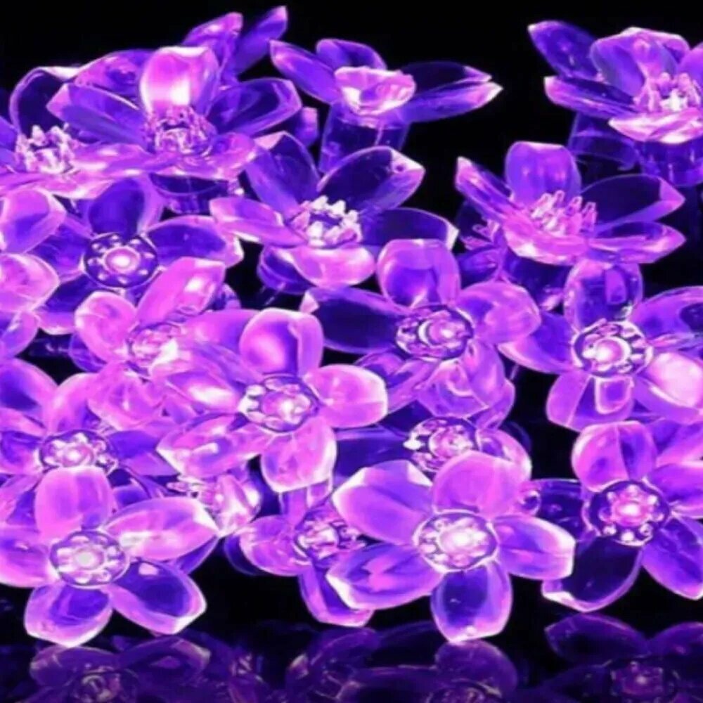 LIGHT DECOR Электрогирлянда уличная Нить Светодиодная 100 ламп, 12 м, питание Солнечный элемент + батарея