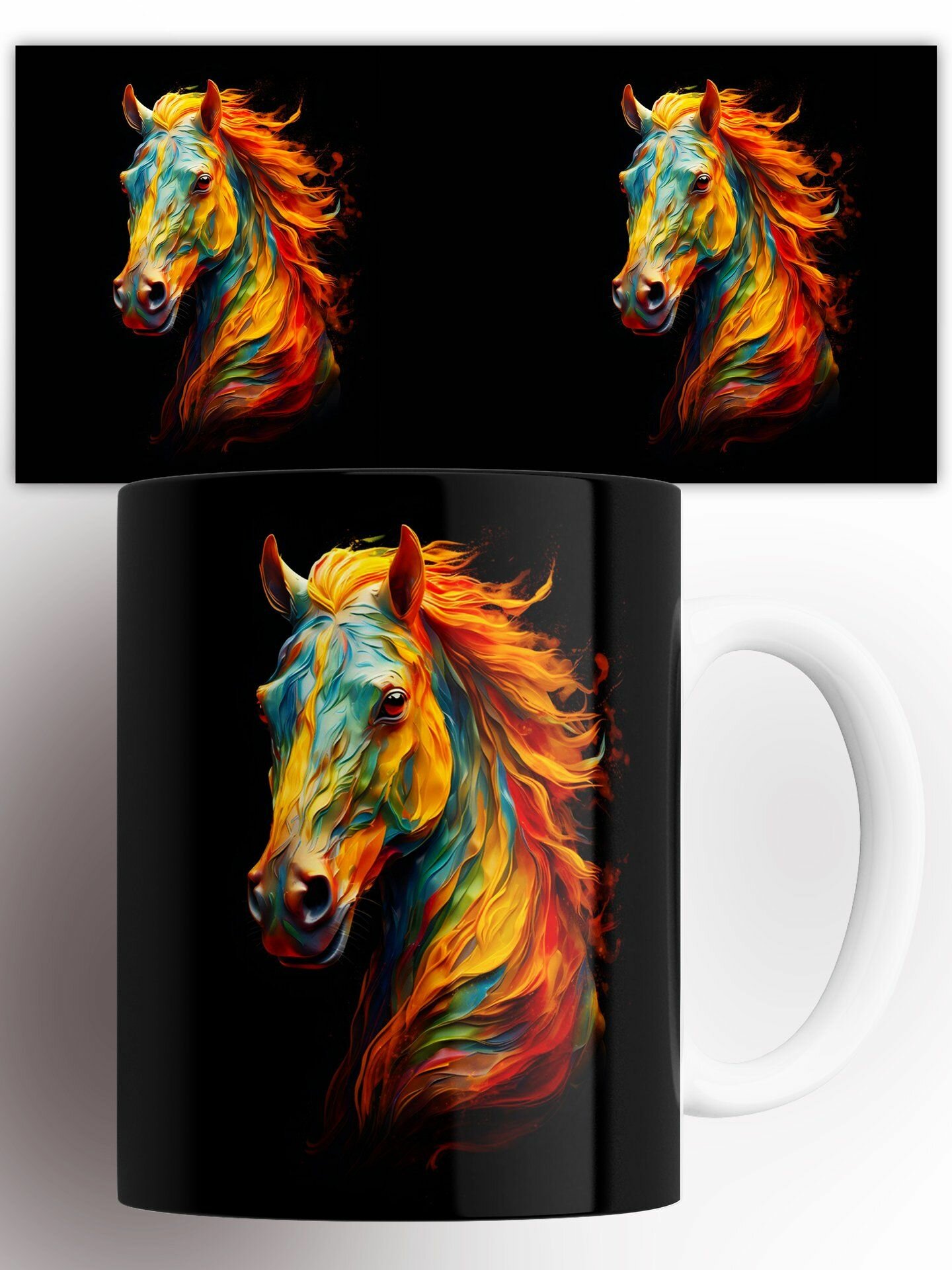 Кружка Лошадь разноцветная 330 мл