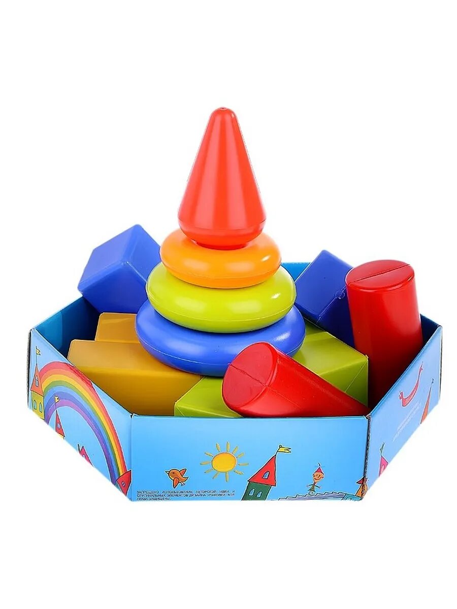 Набор развивающий /Клепа/ пирамида+фигуры (в дизайн упаковк