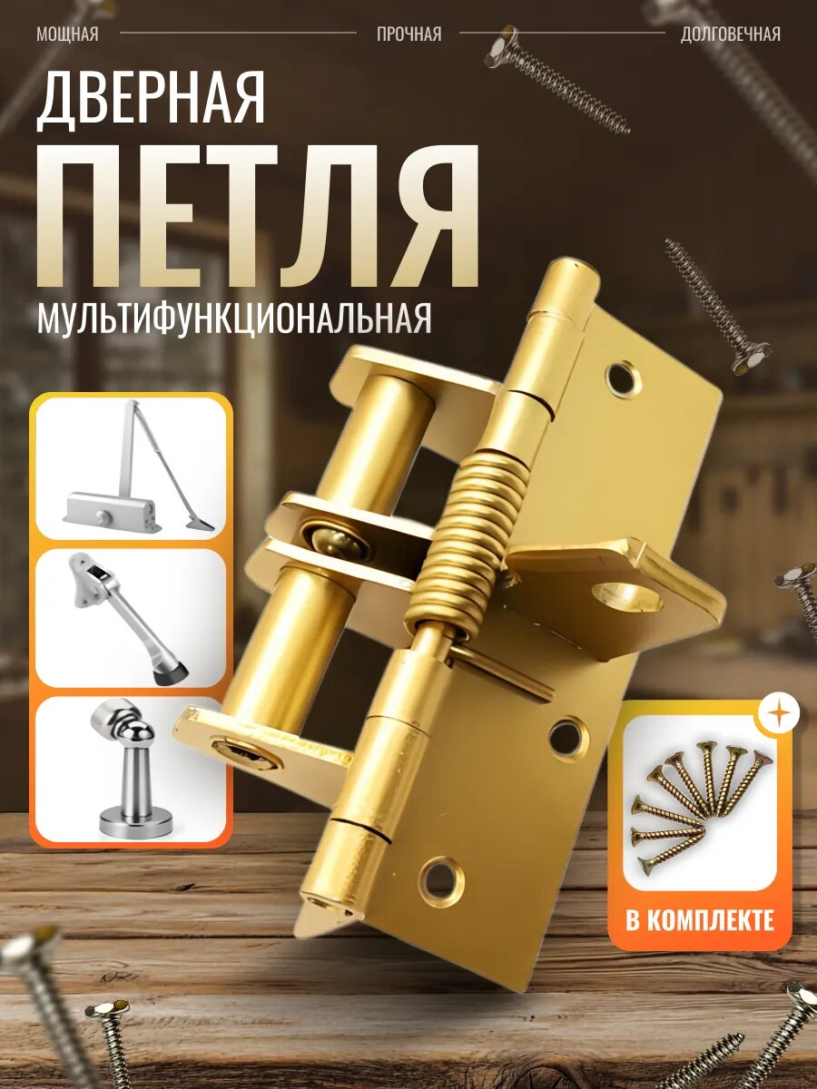 “Мояэкономка”Дверная петля с пружинным доводчиком и стопором для калитки