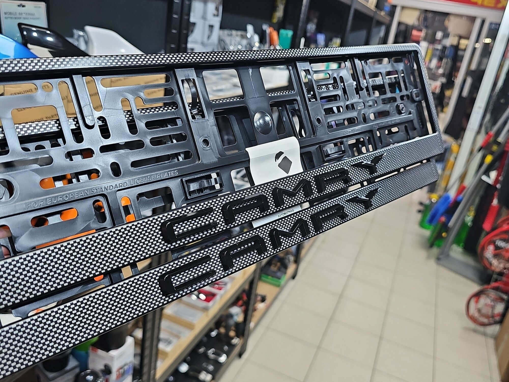 Рамки для номера автомобиля стиль CAMRY "Карбон" черный", 2шт