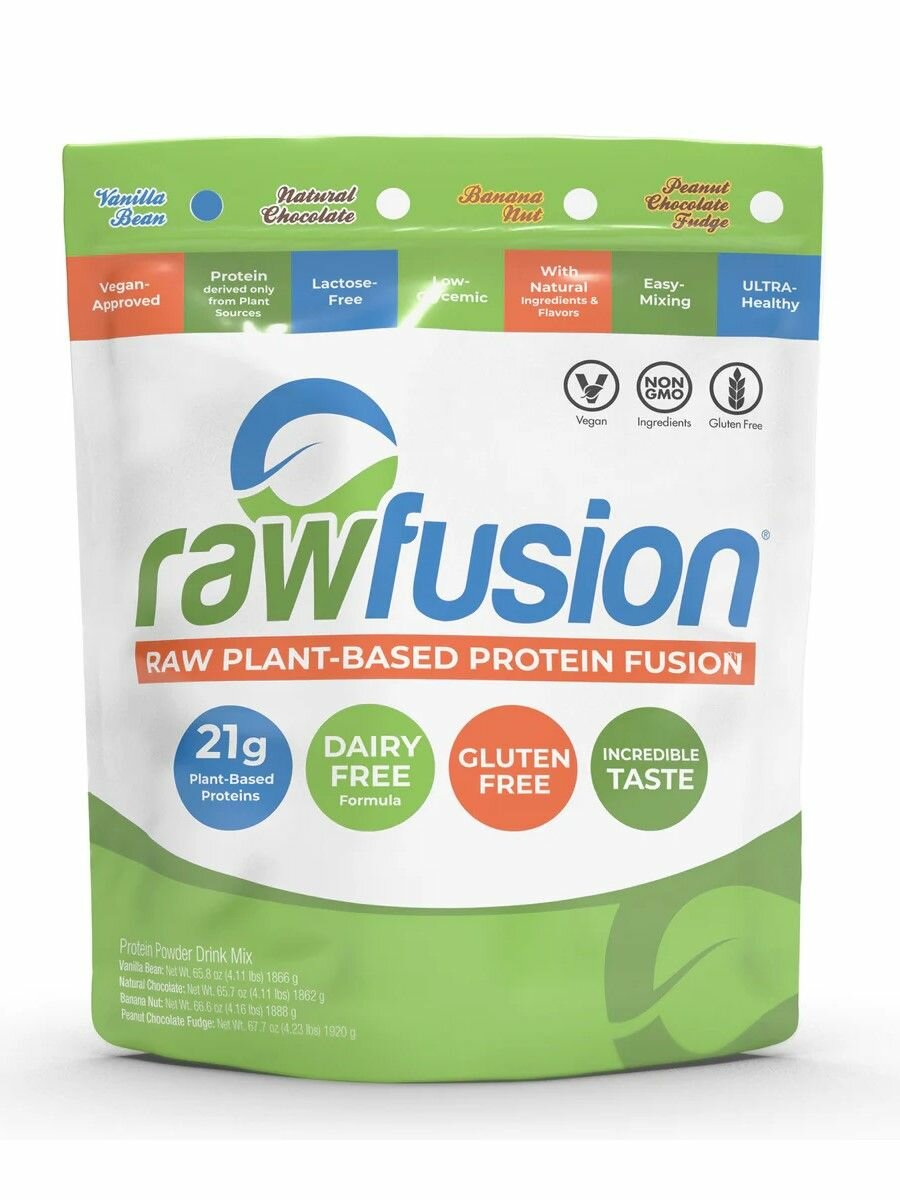 Растительный протеиновый комплекс с ванильным вкусом SAN Rawfusion 4Ibs, Vanilla Bean Спортивное питание, Протеиновый коктейль для похудения и набора мышечной массы
