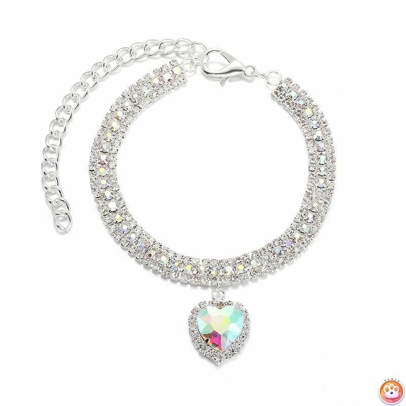 Ошейник-украшение Украшение для животных Колье с 3 рядами искусственных бриллиантов